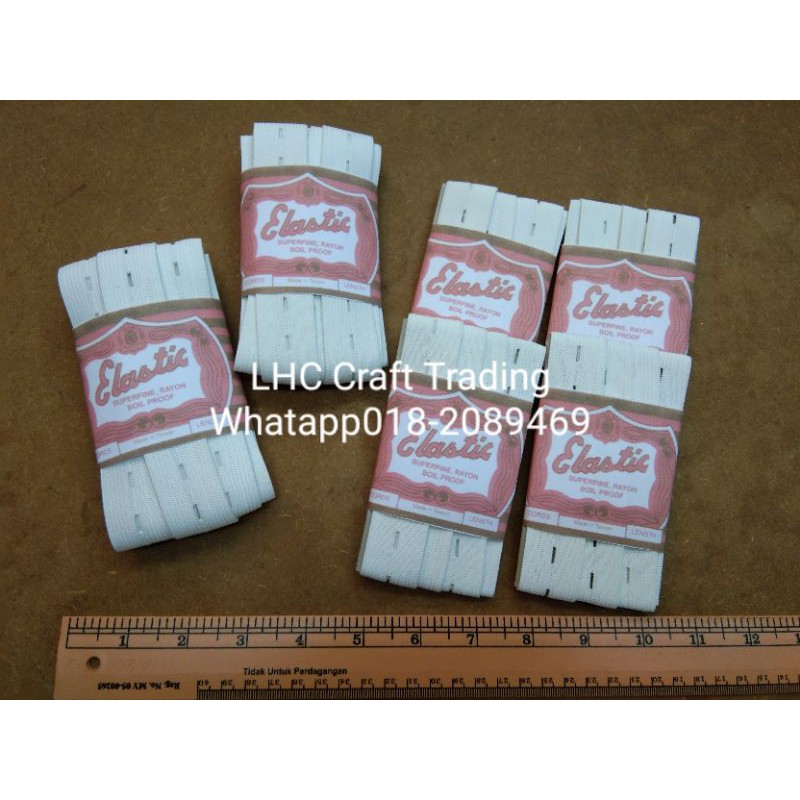 Getah 1 inci leper berlubang (untuk butang)Jenama berkualiti elastic ...