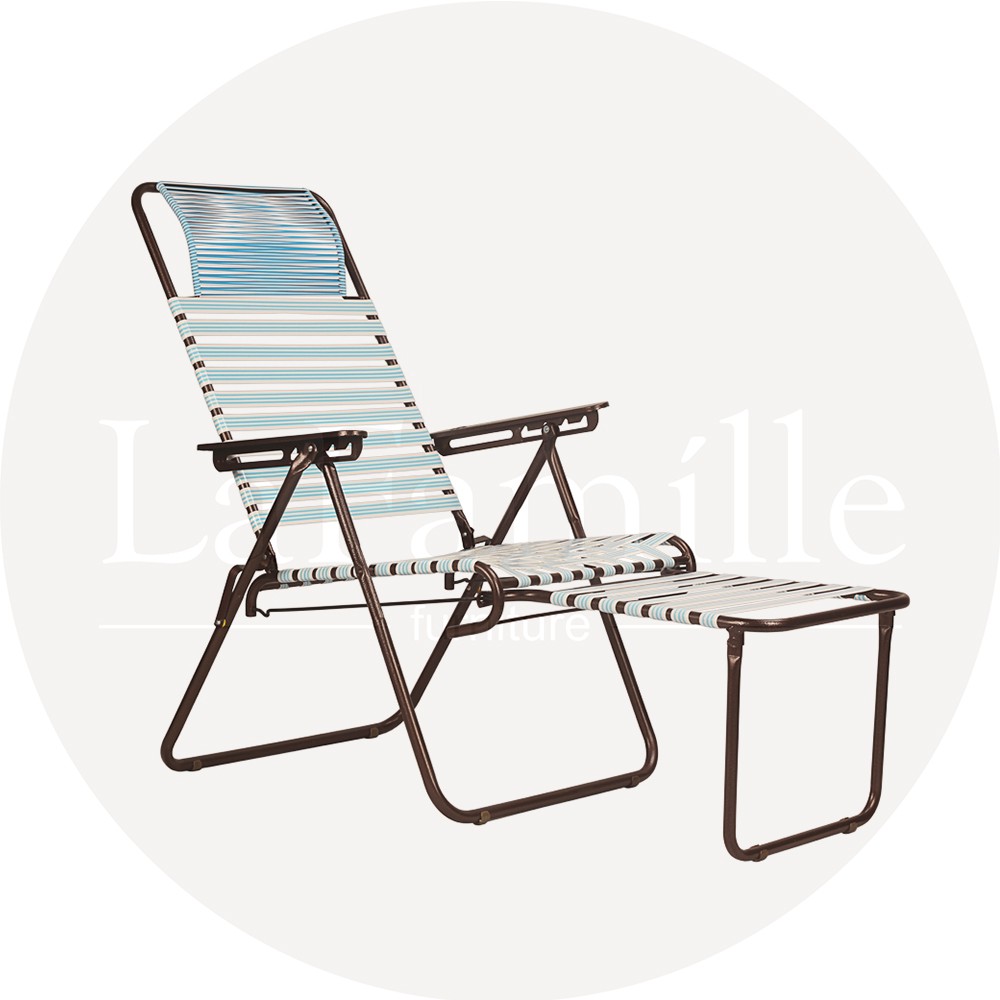 3V SRR704JND-BWH Lazy Chair With 22mm Metal Pipe + PVC Flat String ...