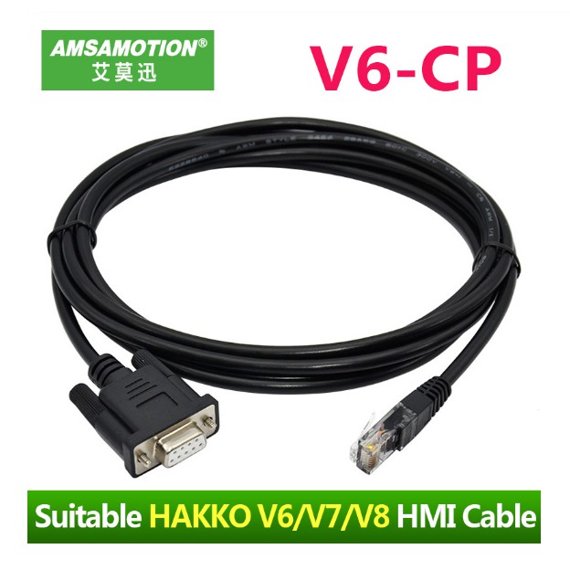 V6-CP Suitable HAKKO V6 V7 V8 Series HMI Touch Panel Programming Cable RS232 To RJ45 Adapter ...