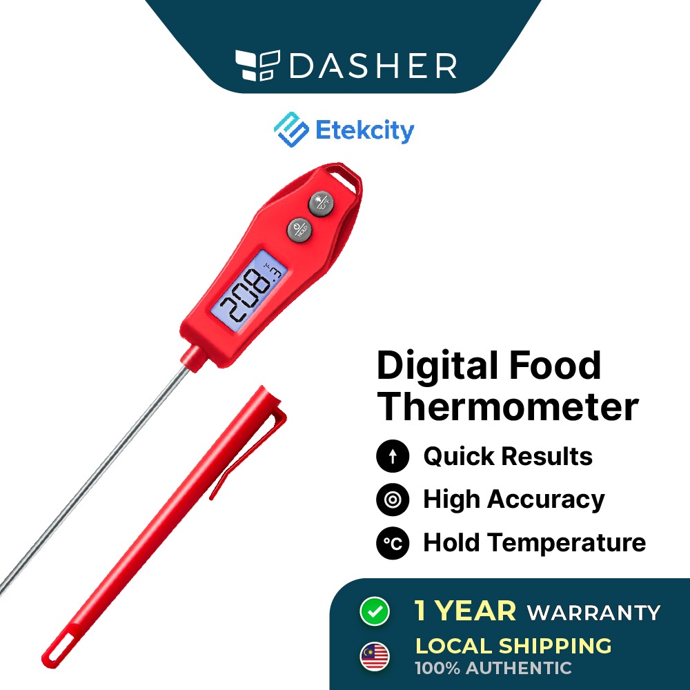 Etekcity Food Thermometer EMT-100 Red US Accurate Readings with Rapid ...