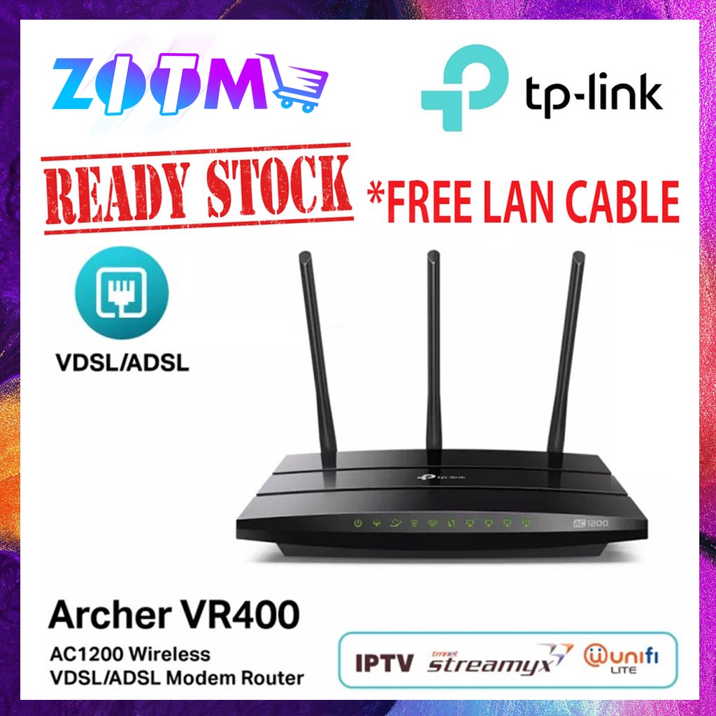 TP-LINK AC1200 WIRELESS VDSL/ADSL MODEM ROUTER, ARCHER VR400 (SUPPORT ...