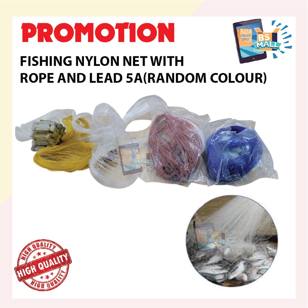 BIGSALES Fishing Nylon Net With Rope And Lead 5A / Pukat Jaring Tangsi ...