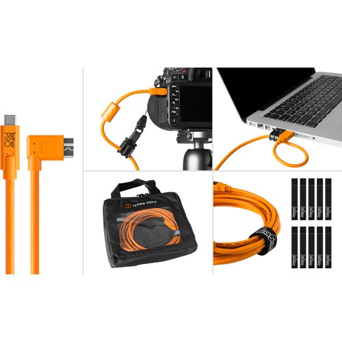 Tether Tools BTKC33R15-ORG Starter Tethering Kit with USB 3.0 Type-C to ...