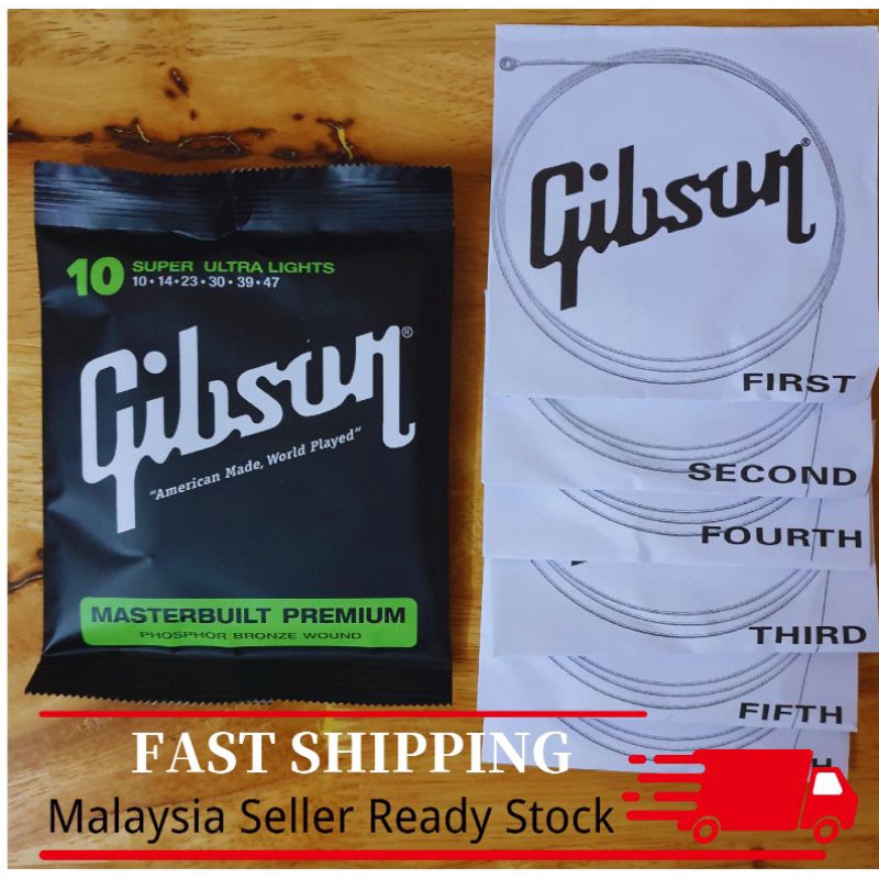 Gibson Acoustic Guitar Strings Tali Gitar Akustik Musical Instruments ...