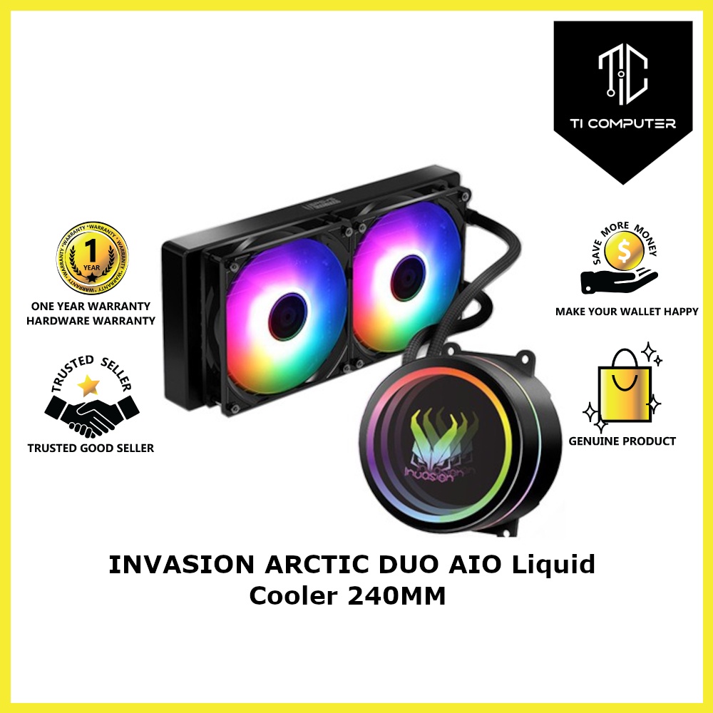 INVASION ARCTIC DUO AIO Liquid Cooler 240MM (Refurbished) | Shopee Malaysia