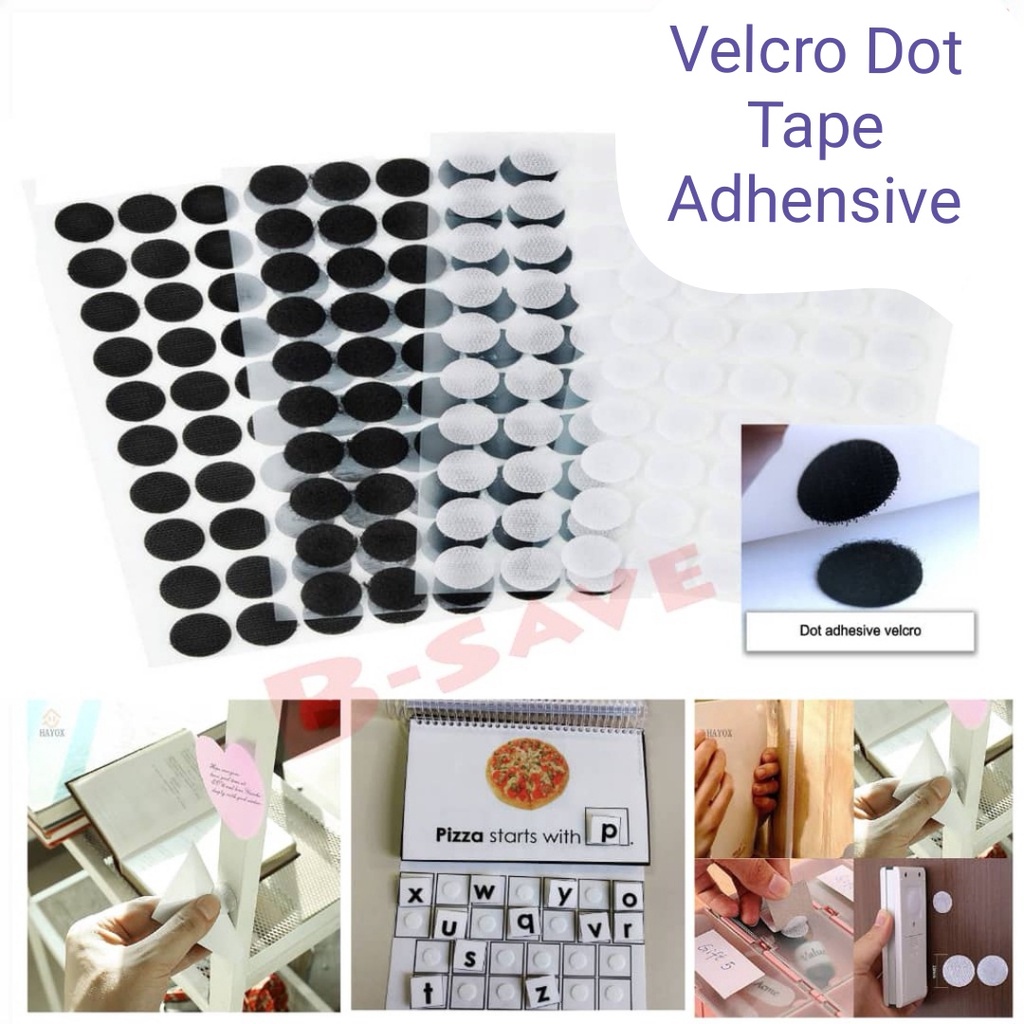 Self Adhesive Velcro Dot Magic Tape Round Dot 10mm / 15mm / 20mm / 25mm ...