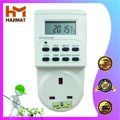 SiRiM Approved! Digital Timer Sum 13A 24 Hours Programmable to 1 Minute hydroponics pump ...