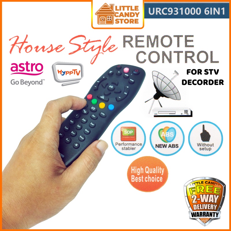6in1 Astro Compatible Universal TV Remote Control URC931000 ...