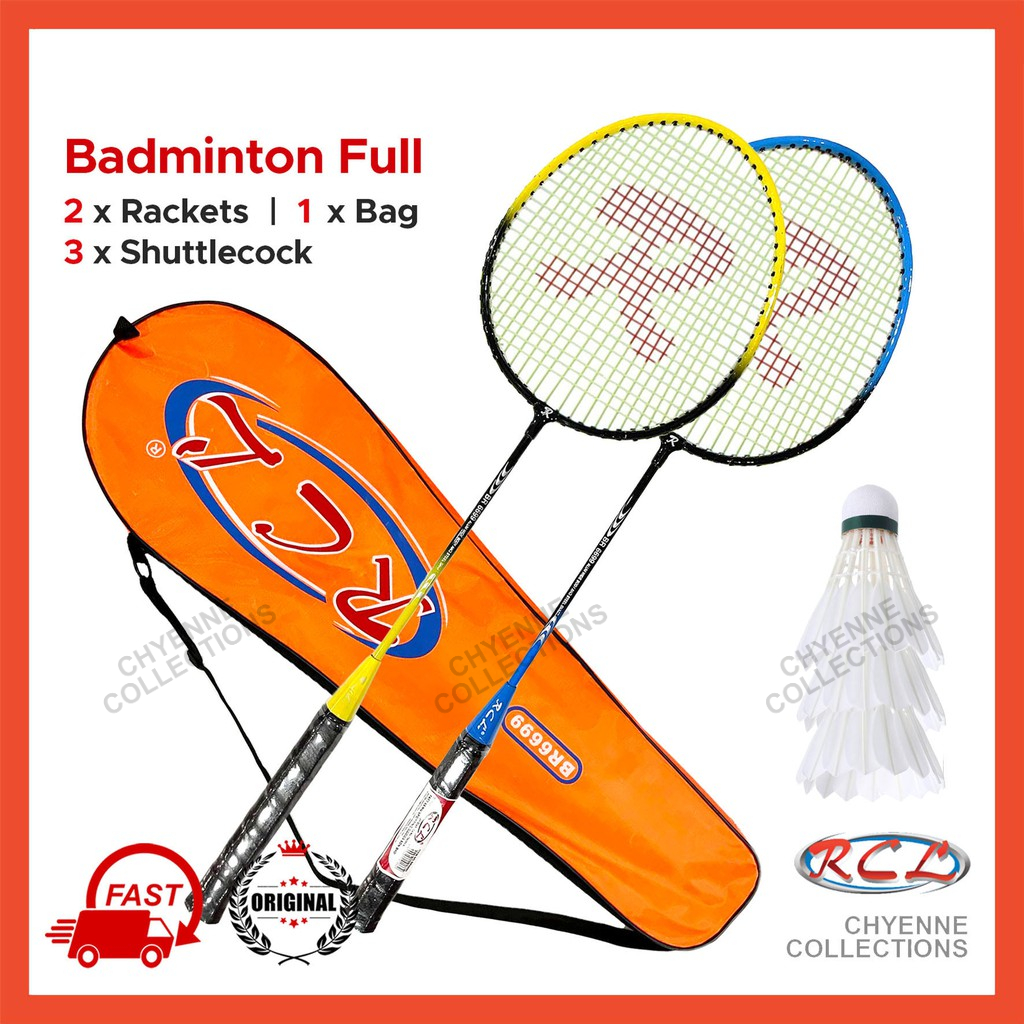 RCL 2 Person Badminton Rackets Full Set • with Shuttlecock Racquet ...