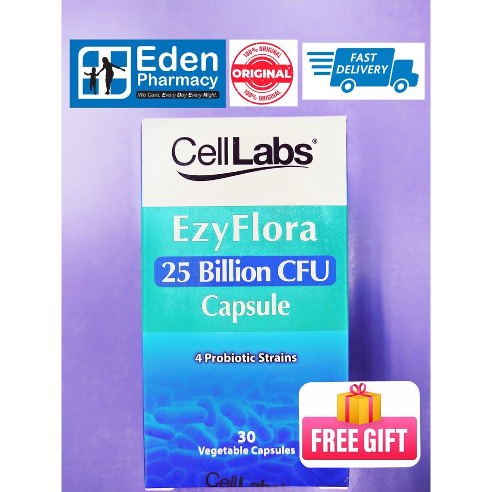 CellLabs EzyFlora 25 Billion CFU Probiotic ( 30' s ) FREE GIFT RM5 (Cellab, Cell Labs) | Shopee ...