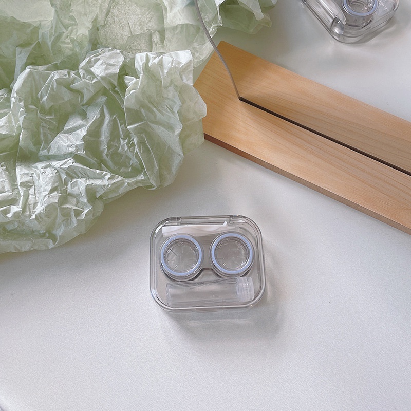 CK Mini Contact Lens Case Clear Travel Box with Tweezers Stick Solution ...