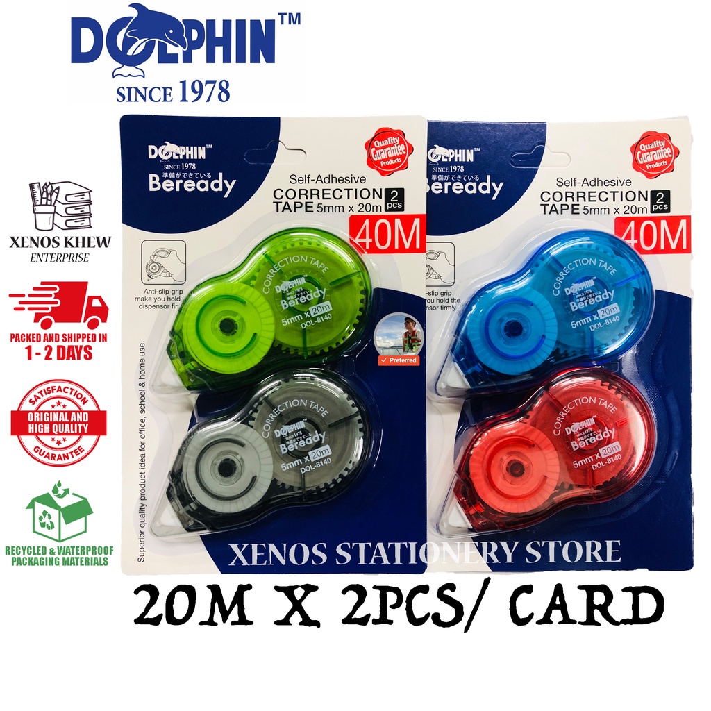 DOLPHIN CORRECTION TAPE 20M X 2PCS [DOL8140] / DOLPHIN DOL8140 ...