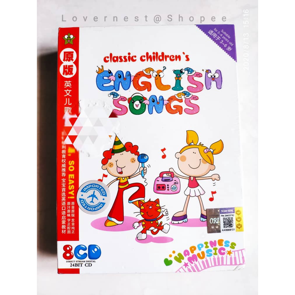 Classic's Children English Songs 原版英文儿歌 8 CD Box Set Nursery Rhymes ABC ...