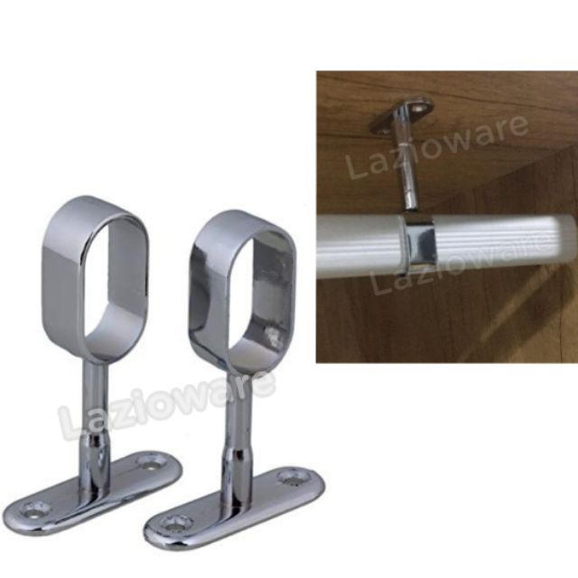 Adjustable Oval Pipe Tube Center Bracket Holder for wardrobe cabinet or ...
