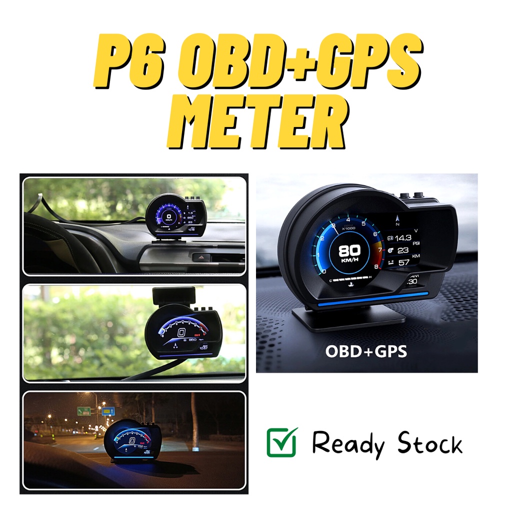 Universal OBD Meter + GPS Meter P6 OBD2 Gauge | Shopee Malaysia