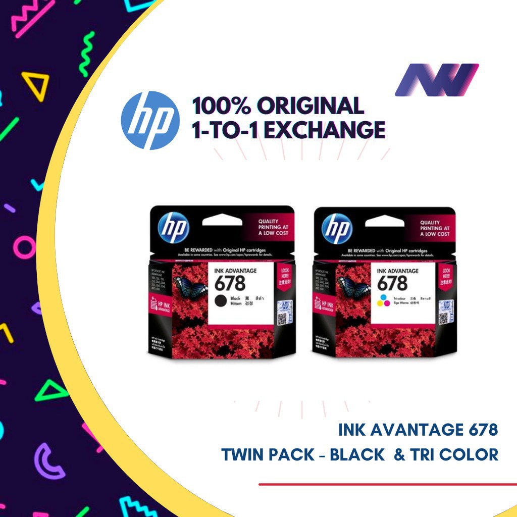 HP 678 Original Ink Black CZ107AA / Color CZ108AA | Shopee Malaysia