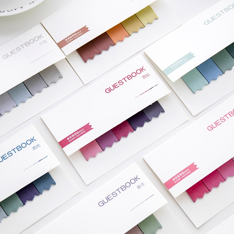 Pretty Multicolor 5 Color Sticky Notes Colorful Set Rainbow Side ...