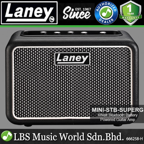 Laney MINI-STB-SUPERG 6 Watt Amp Mini Bluetooth Battery Powered Electric Guitar Speaker ...