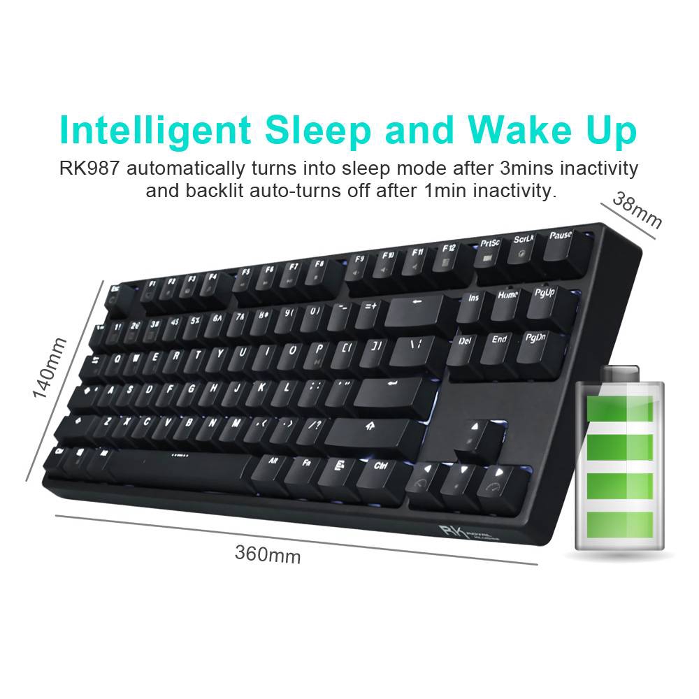 RK987 Royal Kludge TKL Mechanical Keyboard Three Mode Bluetooth ...