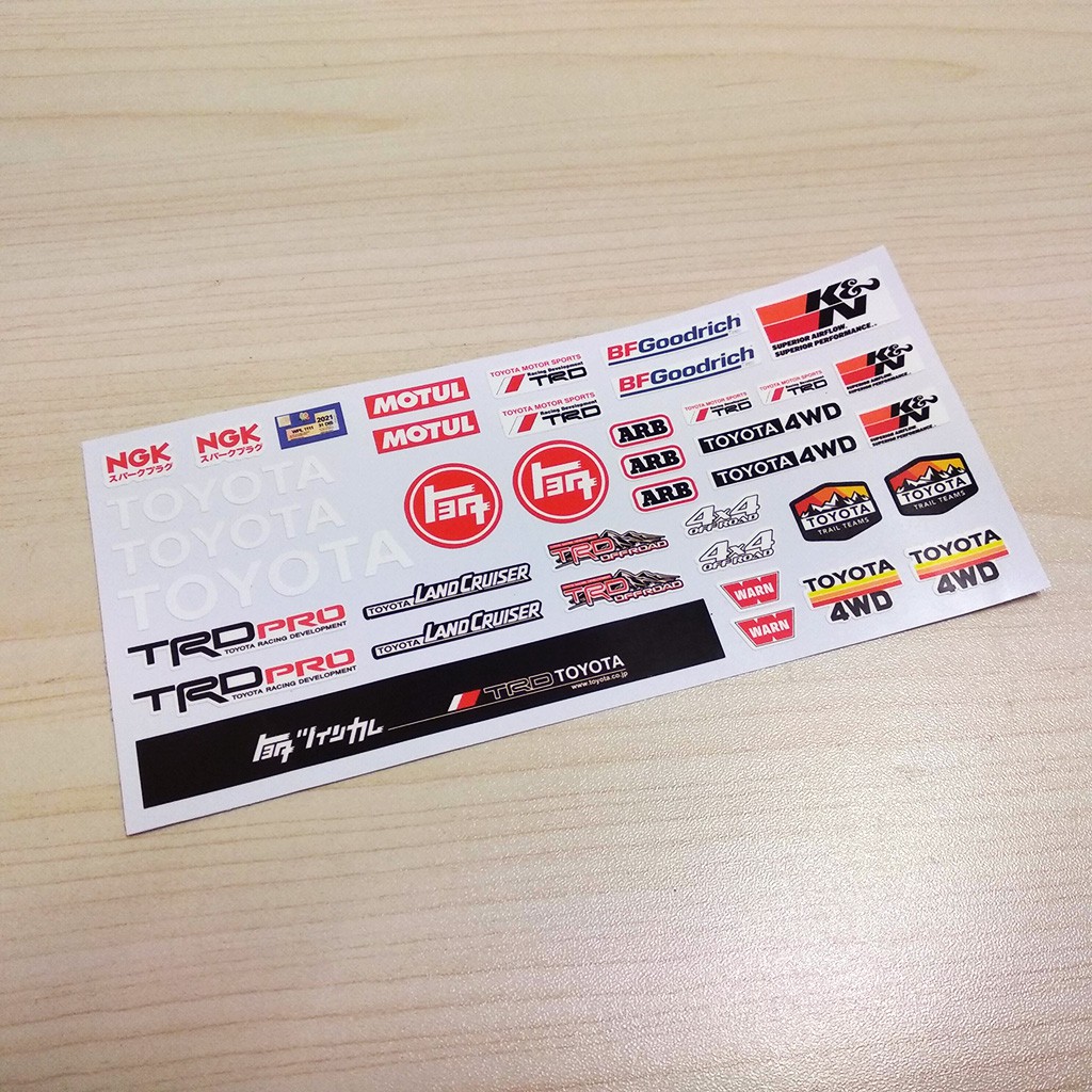 WPL MN Toyota Waterproof Sticker For WPL C14, C24, C34, C44, C54 & MN45 ...