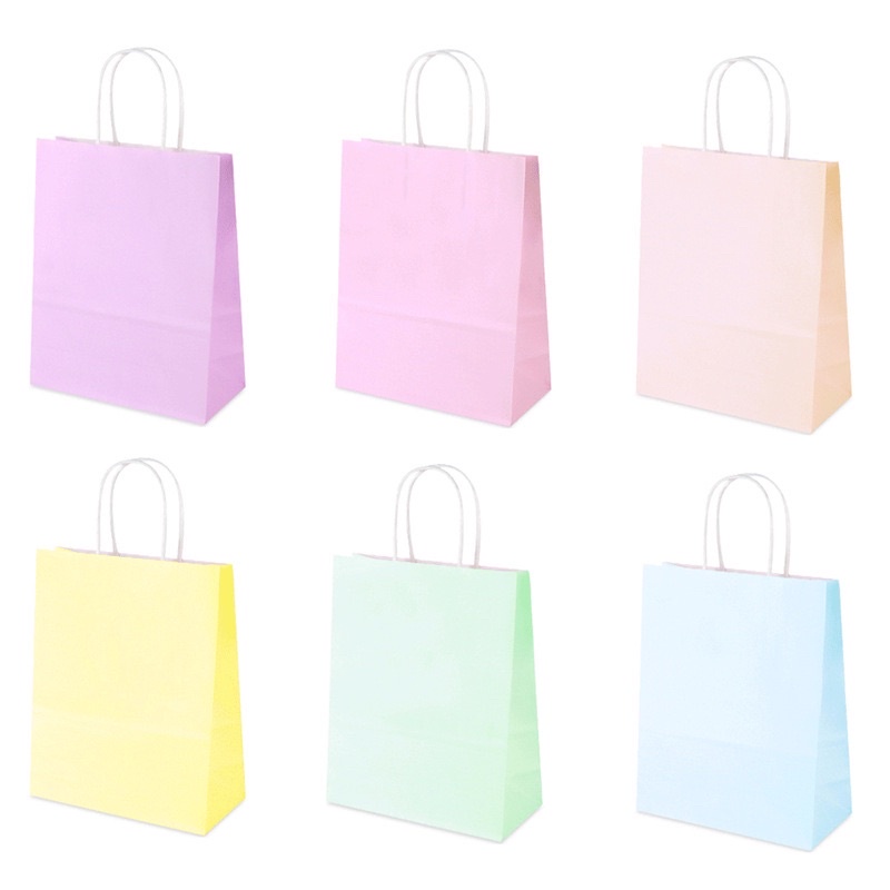 [M'sia Ready Stock] 6pcs Pastel Paper Bag Party Bag Kid birthday ...