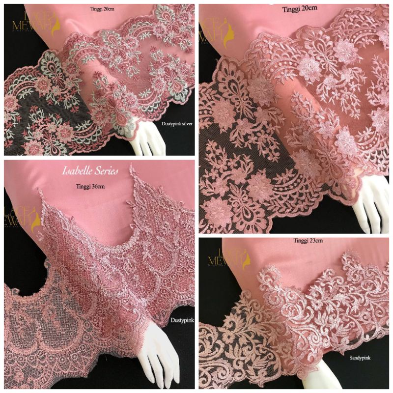 ️ LACE VIRAL BORDERLACE SANDYPINK / DUSTYPINK PINK MERAH JAMBU ️ ...