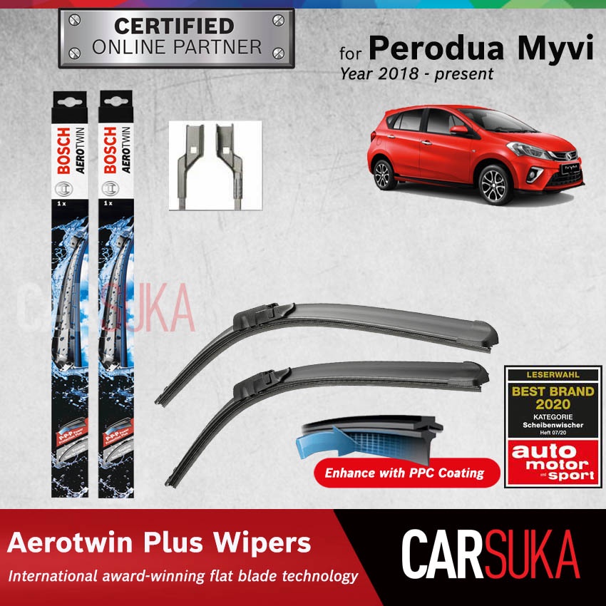 Bosch Aerotwin Plus (Denso Top Lock) Wiper Set for Perodua Myvi D20N ...