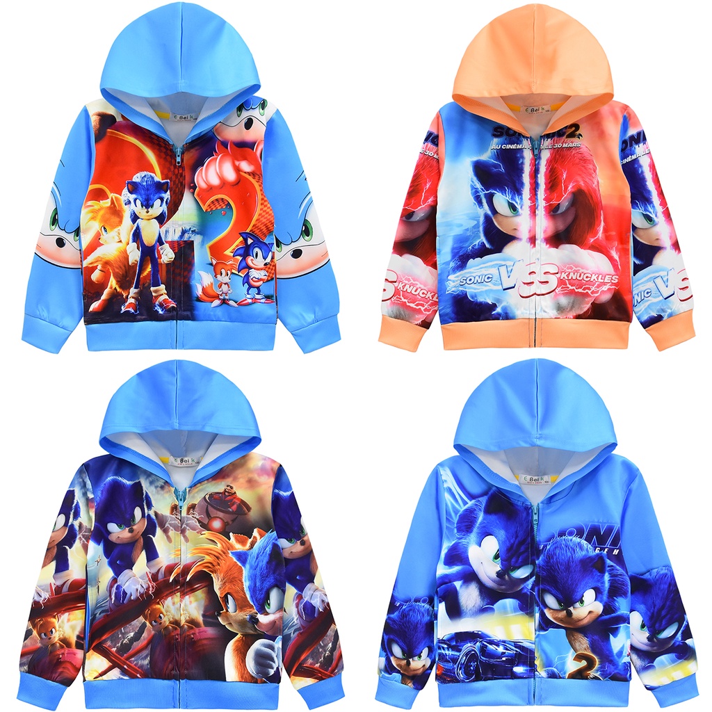 Sonic the Hedgehog Cartoon Kids Clothes Boys Jackets Children Hooded ...