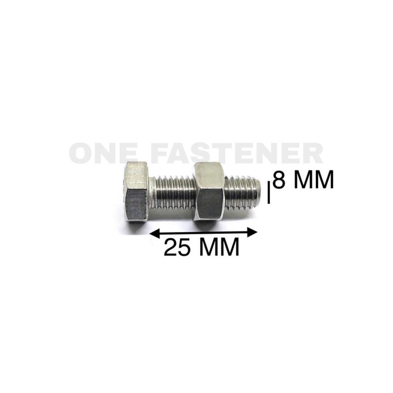 M8x25 Stainless Steel Anti-Rust Bolt Sus 304 Bolt 13 | Shopee Malaysia