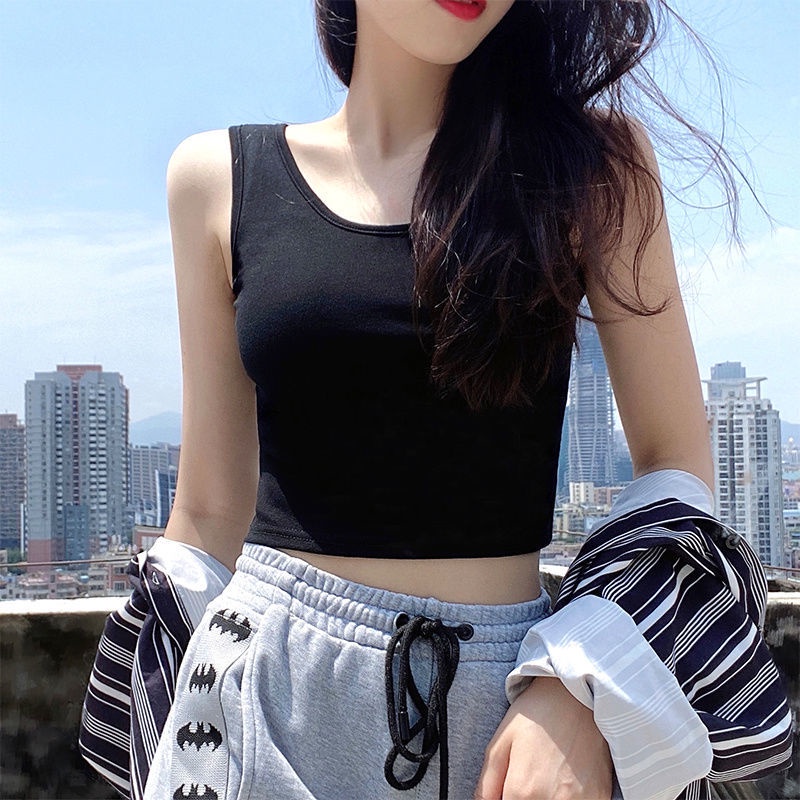 Women's Vest summer thin navel exposed small suspender vest women's ...