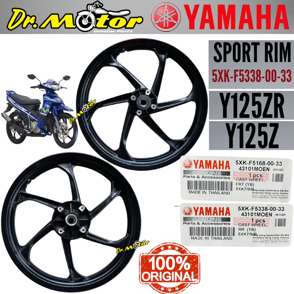 100% ORIGINAL YAMAHA 5XK Y125ZR Y125Z Sportrim Cast Wheel Sport Rim RODA TYRE TAYAR Y125 125Z ...