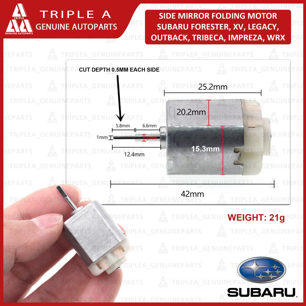 Side Mirror DOOR Folding Motor Gear Subaru Forester XV Legacy Outback ...