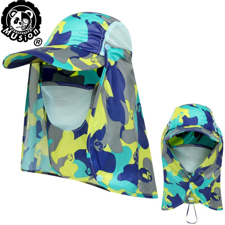 Musion Ready Stock Sun Protection SPF 50 Hat Man Detachable Face Cover ...