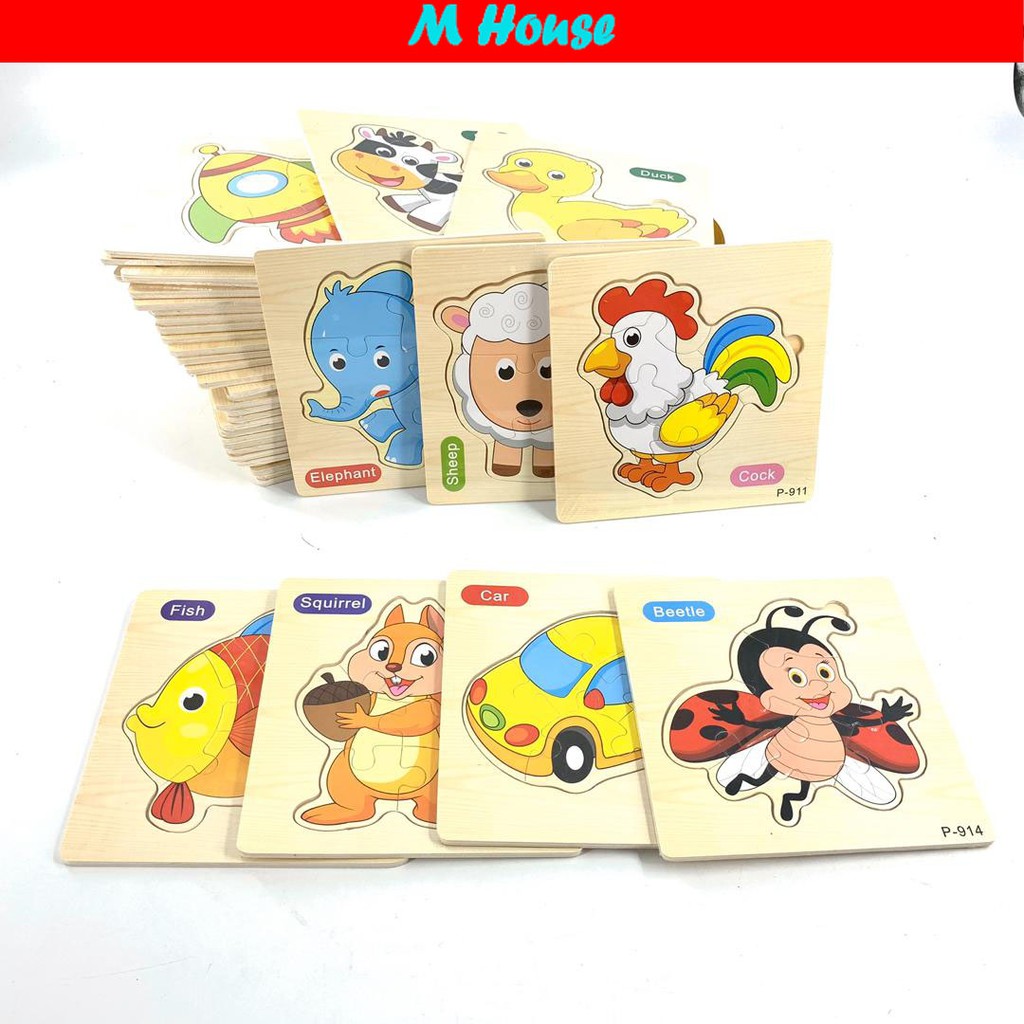 Kids Early Education Wooden Jigsaw Puzzle/ 9pcs Puzzle/ 6pcs puzzle ...