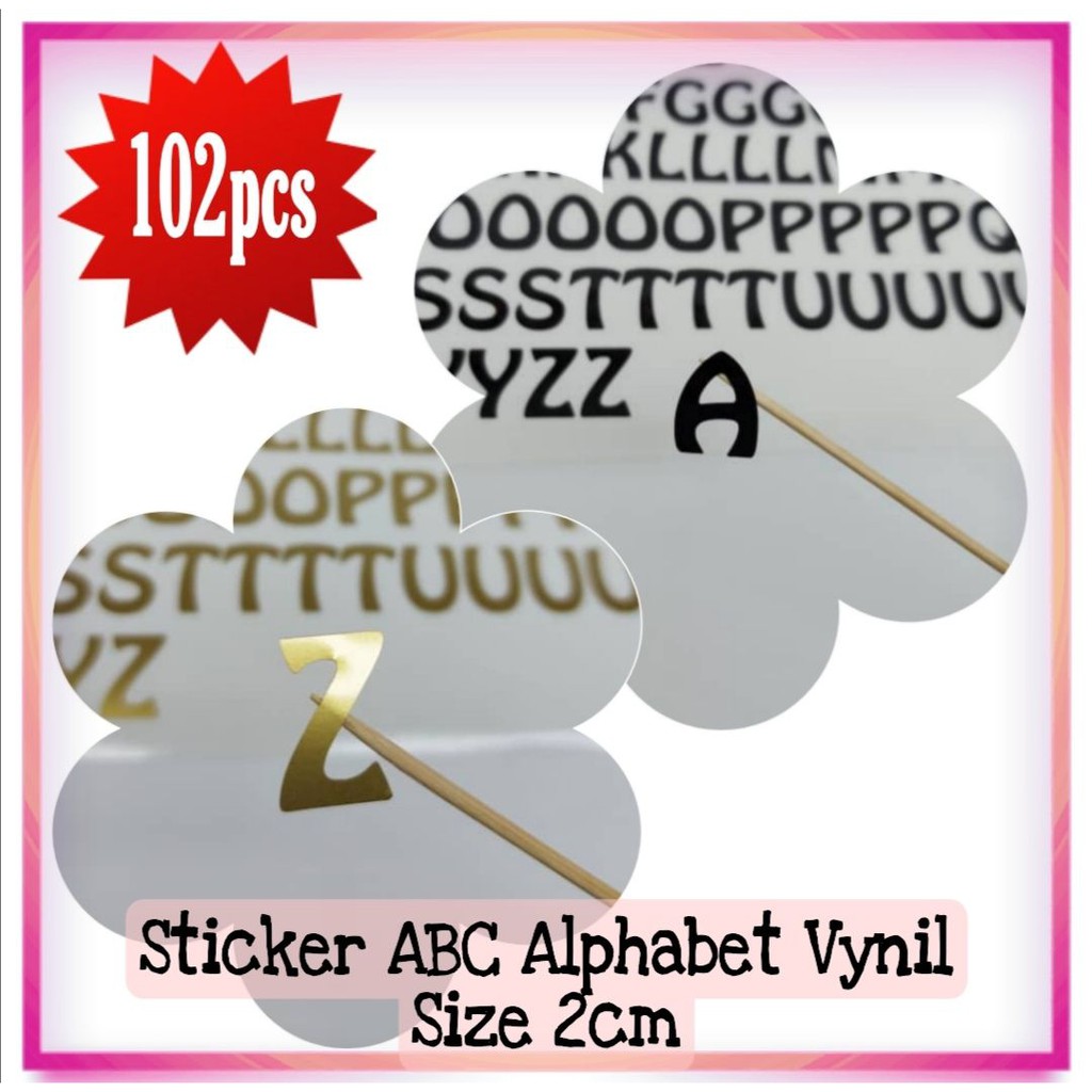 [READYMADE] 204pcs-2set Sticker ABC ALPHABET Vynil Waterproof /Label ...
