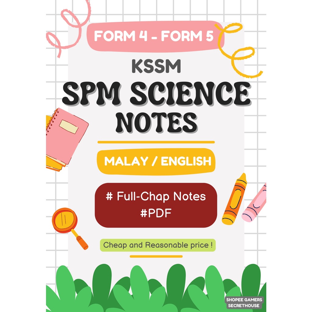 SPM SCIENCE NOTES Malay/English Form 4 Form 5 Full Bab Nota [Calon ...