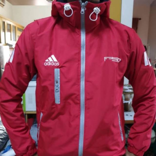 MERAH Jacket Tracker Adidas F50 Red Windbreaker Hoodie Waterproof Grade ...