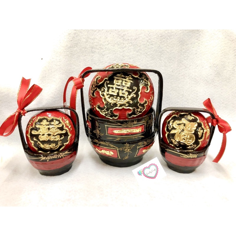 (Small Size)Engraved Golden Nyonya Basket/Wedding Basket/Bakul Siah ...