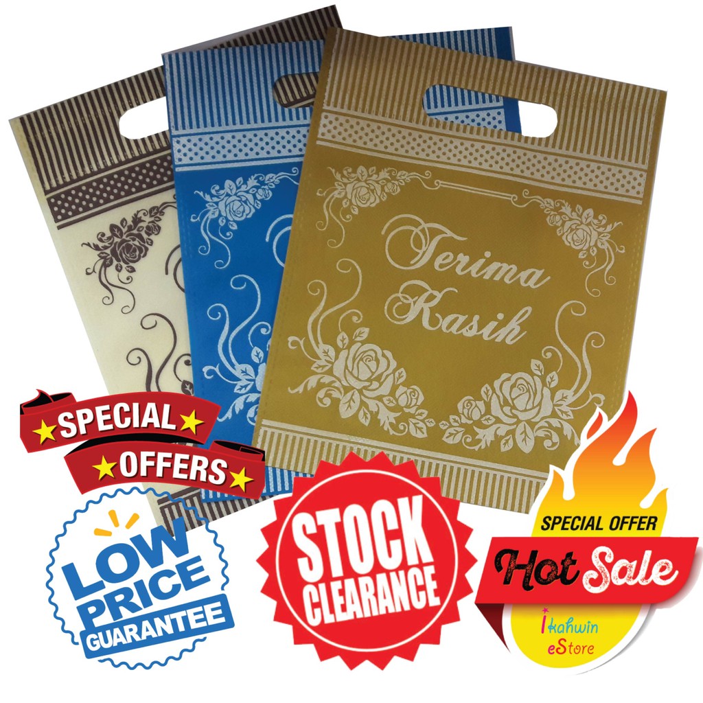 🔥CLEARANCE STOCK🔥 10pcs Beg Kain Extra Tebal ( 20cm x 24.8cm ) 4 Warna ...