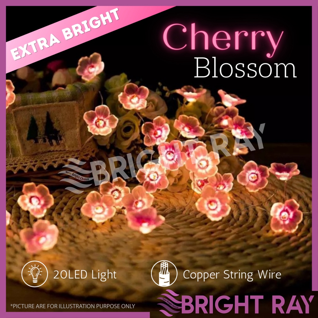 CHERRY BLOSSOM Fairy String Light 20 LED Light Chinese Lighting ...