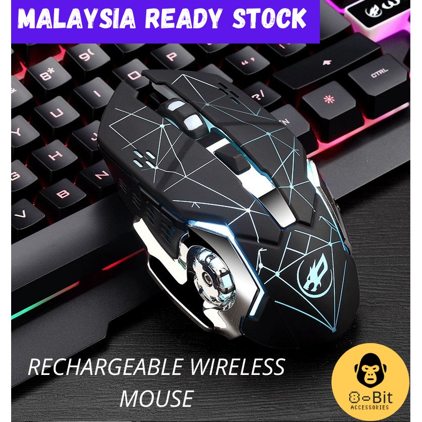 [READY STOCK] Warwolf Q8 Wireless Rechargeable Gaming Mouse | Shopee ...