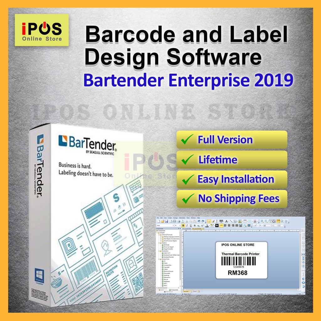 Barcode and Label Design Software (Bartender Enterprise 2019) | Shopee ...