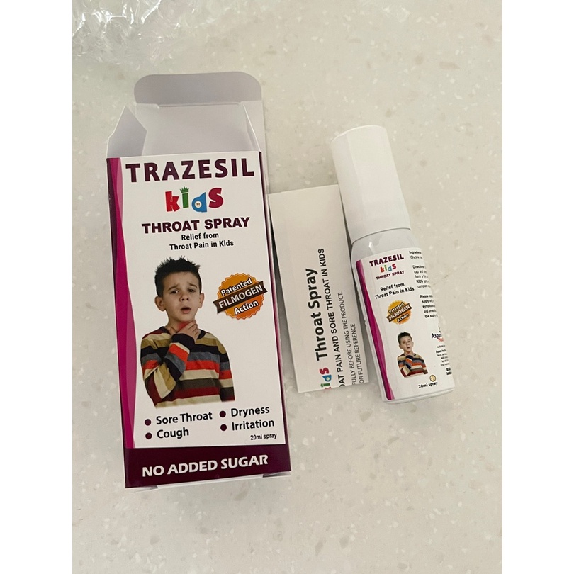TRAZESIL KIDS THROAT SPRAY 20ML [SORE THROAT,COUGH,DRYNESS,IRRITATION ...