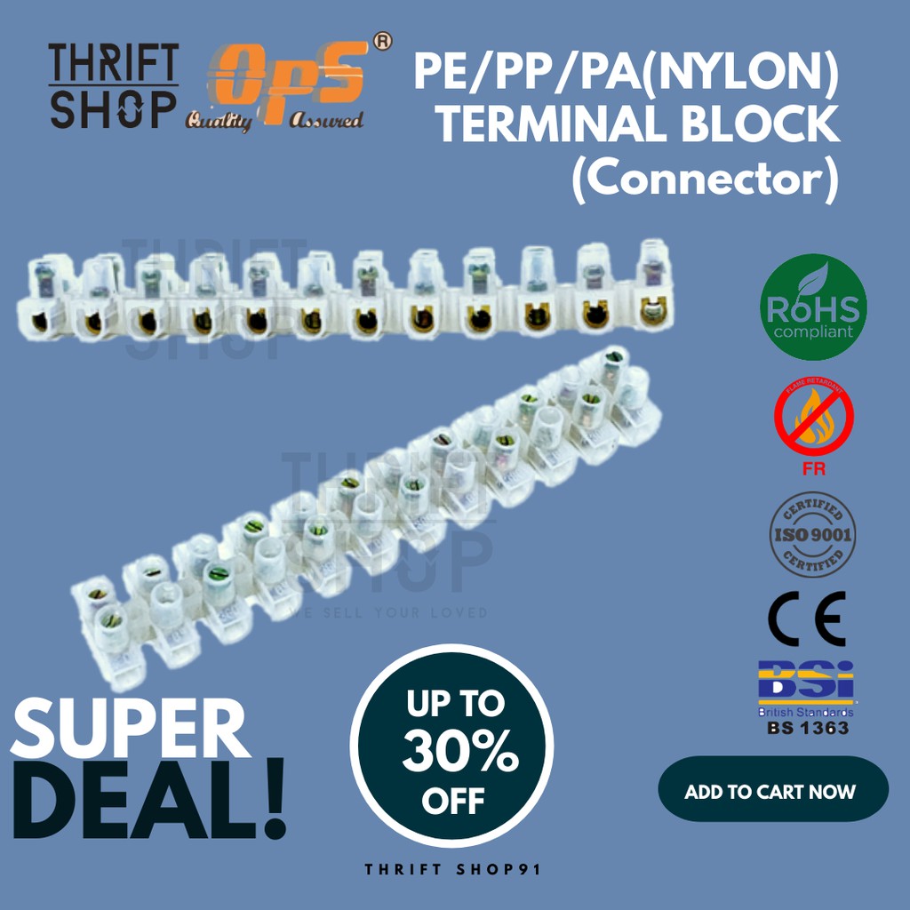 PE/ PP Material 60A/ 80A/ 100A PVC Terminal Connector Block Wire ...