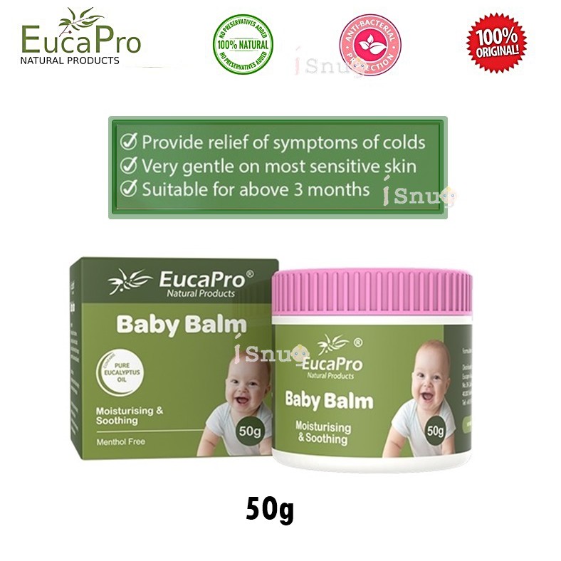 Eucapro Eucalyptus Baby Balm 50gm (Chest Rub For Cough Cold & Flu ...
