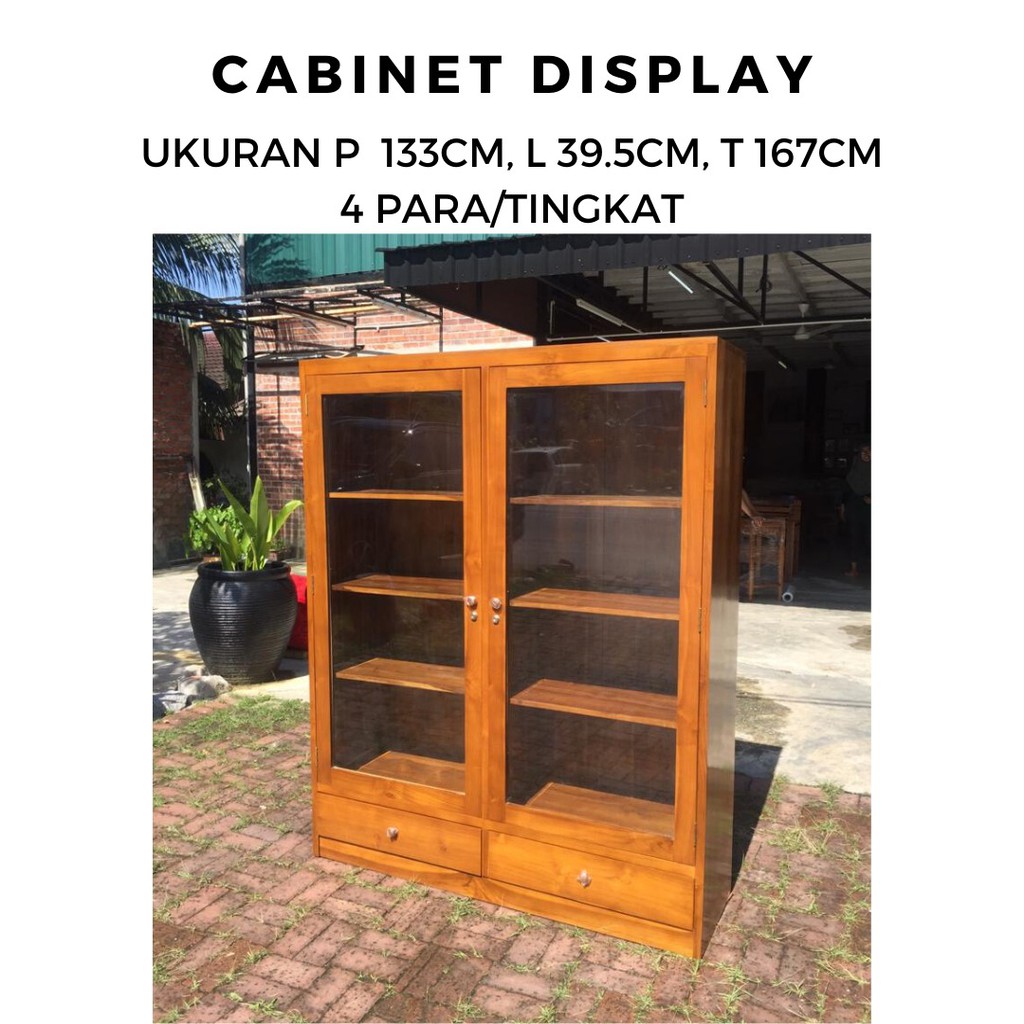 CABINET DISPLAY MINIMALIS TEAKWOOD | Shopee Malaysia