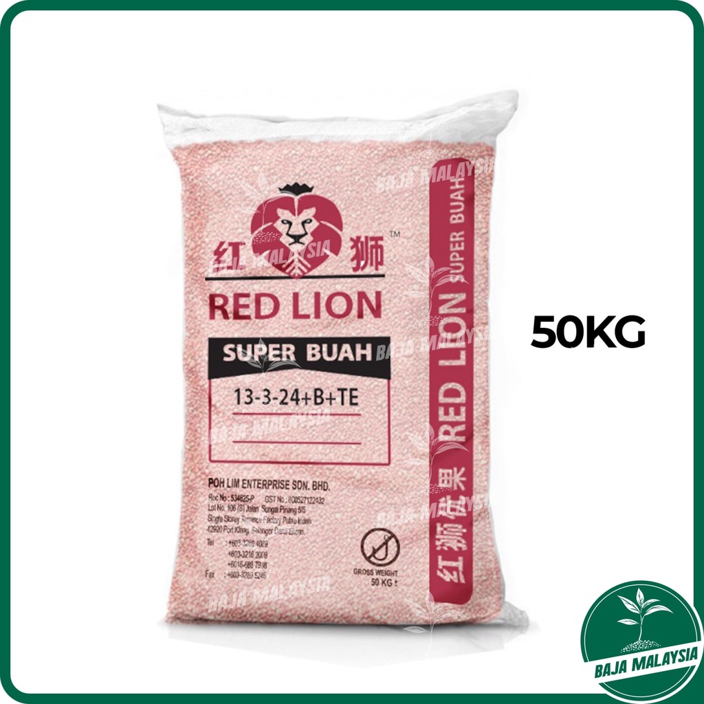 RED LION Baja Merah NPK 13-3-24-B+TE Super Buah 50kg Red Big Fruit ...