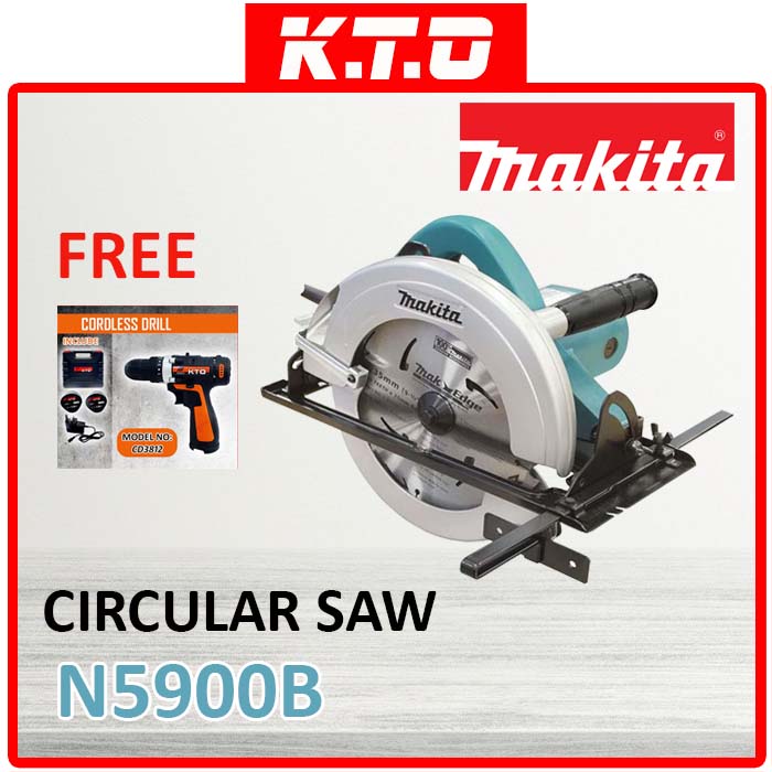 MAKITA N5900B CIRCULAR SAW 2,000W 235mm (9-1/4") + FREE KTO 12V 2 SPEED ...