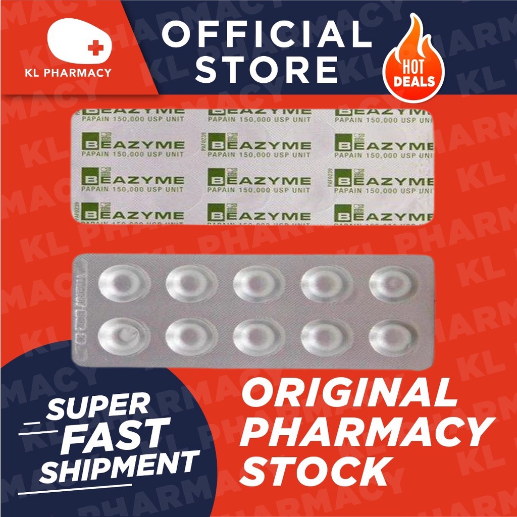 [KL [PHARMACY] BEAZYME PAPAIN TABLET 10S/STRIPS [UBAT SURUT BENGKAK ...