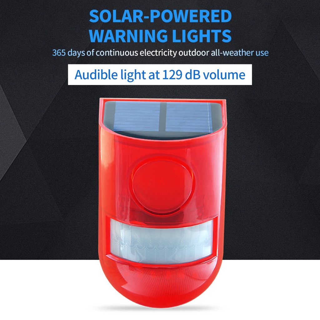 Hot Sale Solar Alarm Light Safety Alarm Light Motion Sensor Security Light Waterproof LED ...